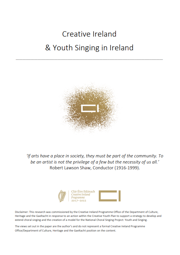 Creative Ireland & Youth Singing in Ireland - Creative Ireland Programme