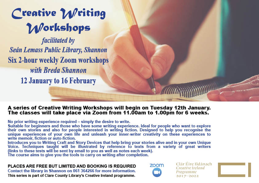 Creative Writing Classes - Creative Ireland Programme
