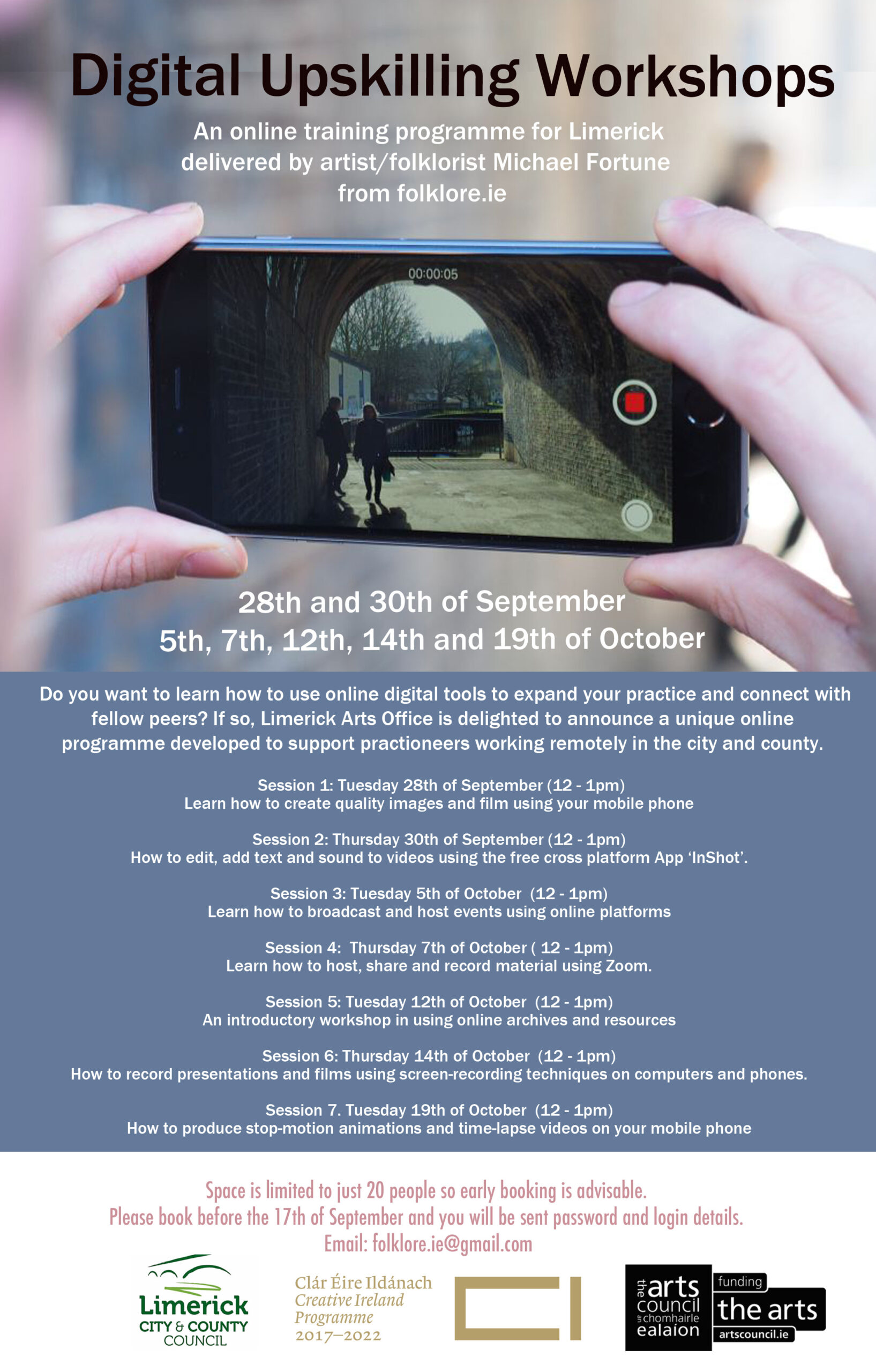 Digital Upskilling Workshops, with Michael Fortune - Creative Ireland Programme